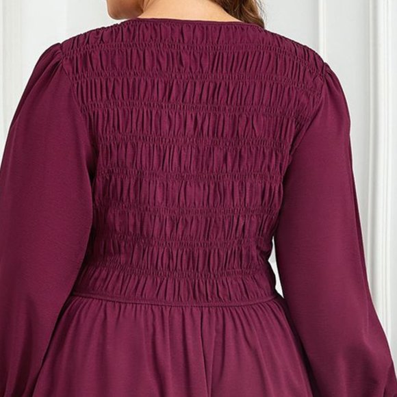 Hanny | Dresses | Plus Size Flounce Sleeve Smocked Maxi Dress | Poshmark